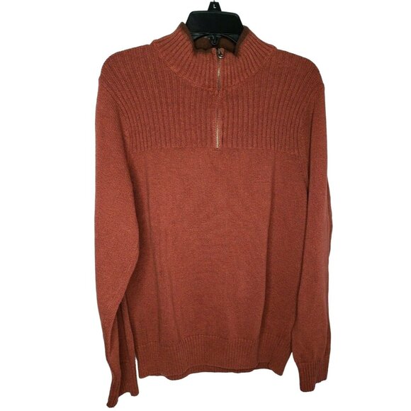 Dockers | Sweaters | Mens Dockers Classic Fit Rust Marl 4 Zip Sweater ...